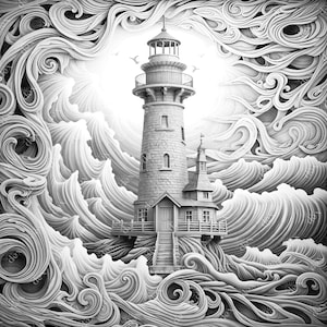 Lighthouse Laser Engrave File PNG, 3D Illusion Lightburn Laser Engrave ...
