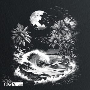 Summer Beach Laser Engrave File PNG, 3D Illusion Lightburn Laser ...