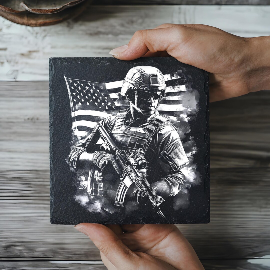 Slate Stone Soldier Laser Engrave File PNG, 3D Laser Engrave, PNG Burn ...
