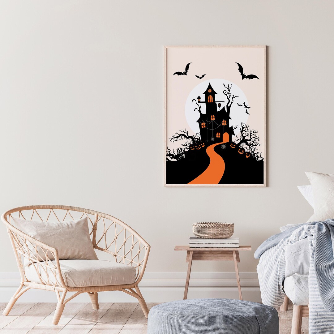 Halloween Printable Poster Halloween Haunted House Poster - Etsy