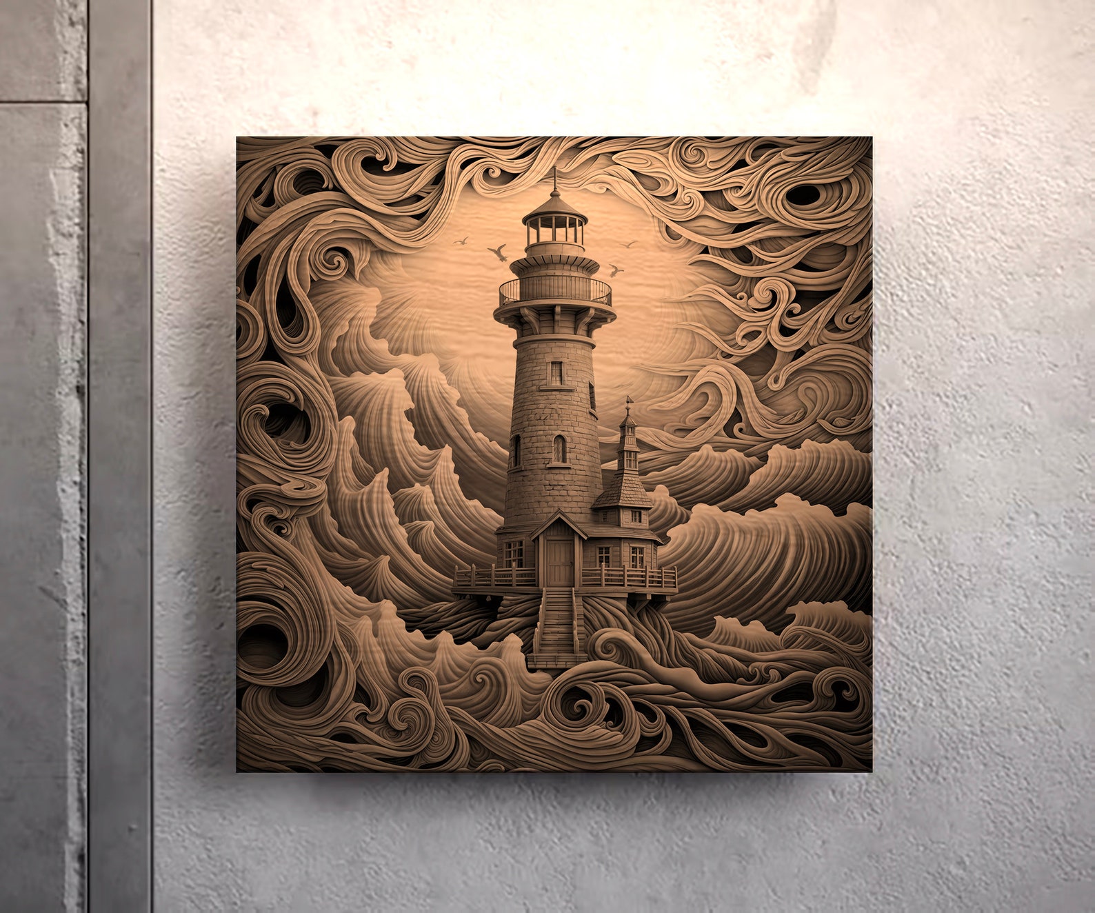 Lighthouse Laser Engrave File PNG, 3D Illusion Lightburn Laser Engrave ...