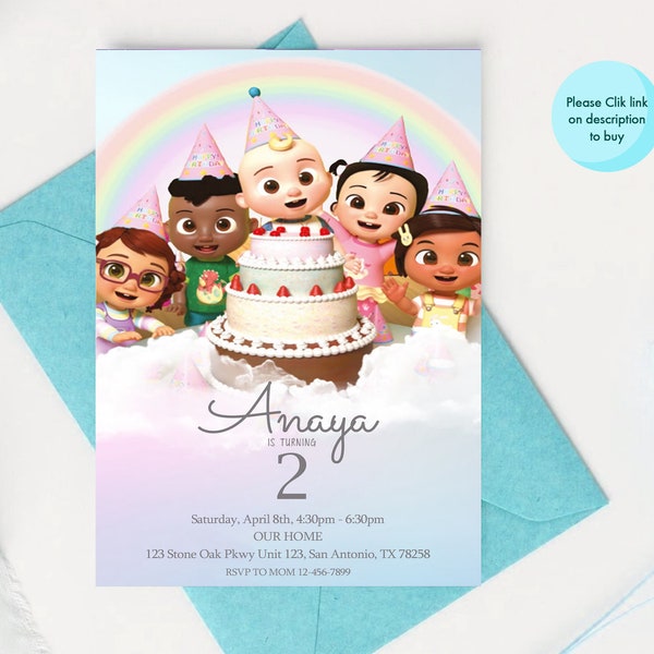 Cocomelon Invitation - Etsy