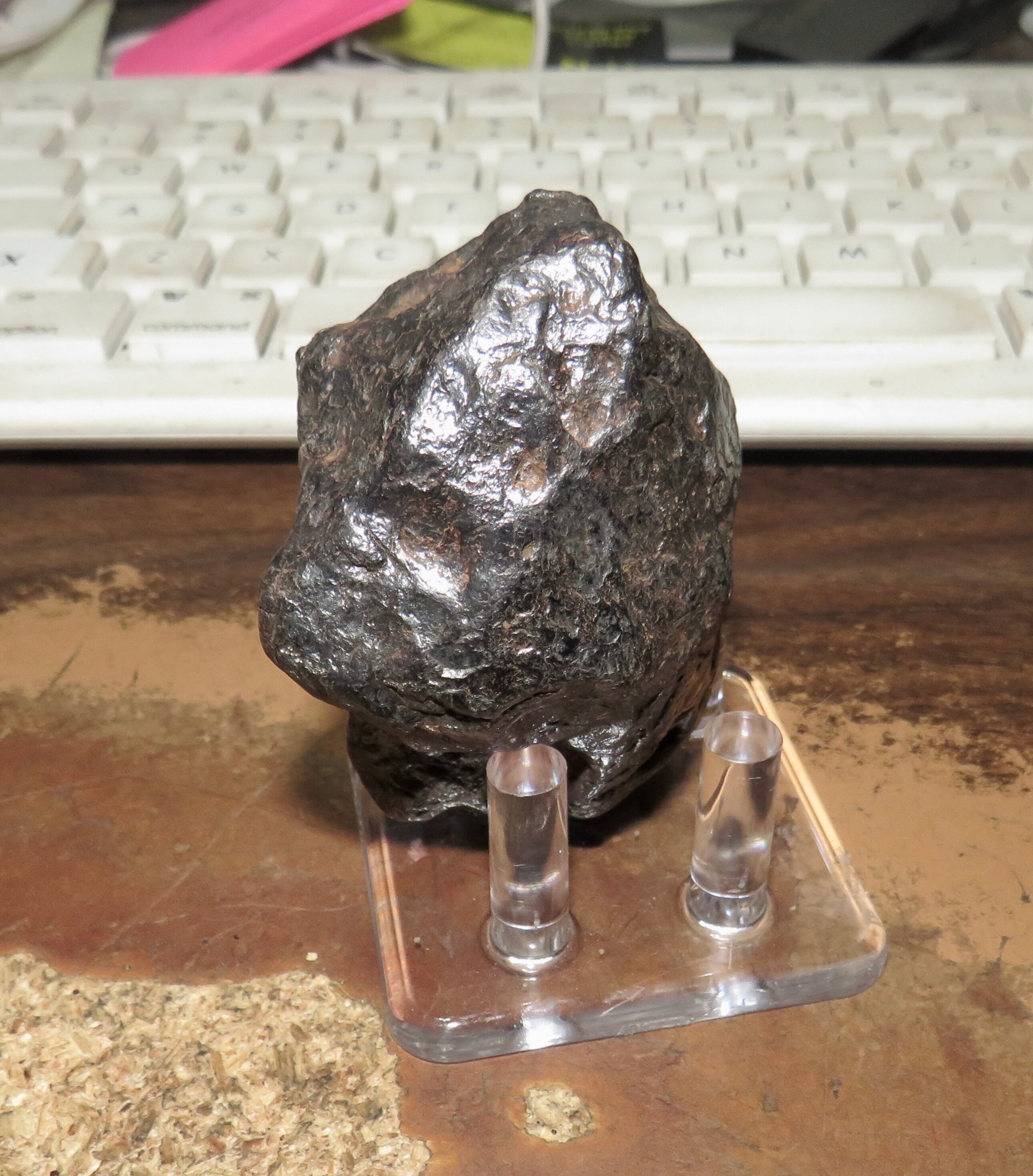 320 Gm Canyon Diablo Meteorite Arizona Usa Acrylic Stand .92 Lbs ...