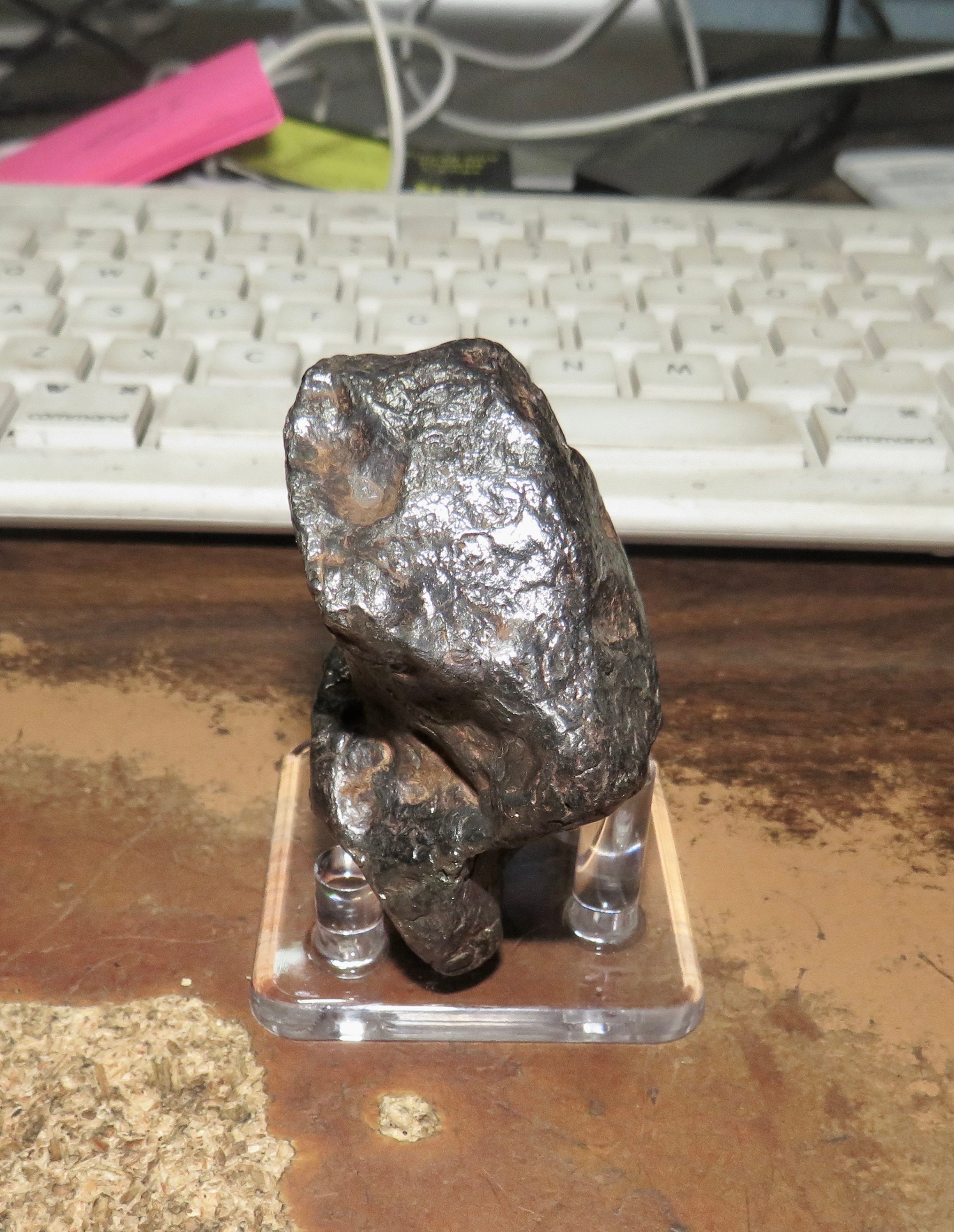 320 Gm Canyon Diablo Meteorite Arizona Usa Acrylic Stand .92 Lbs ...