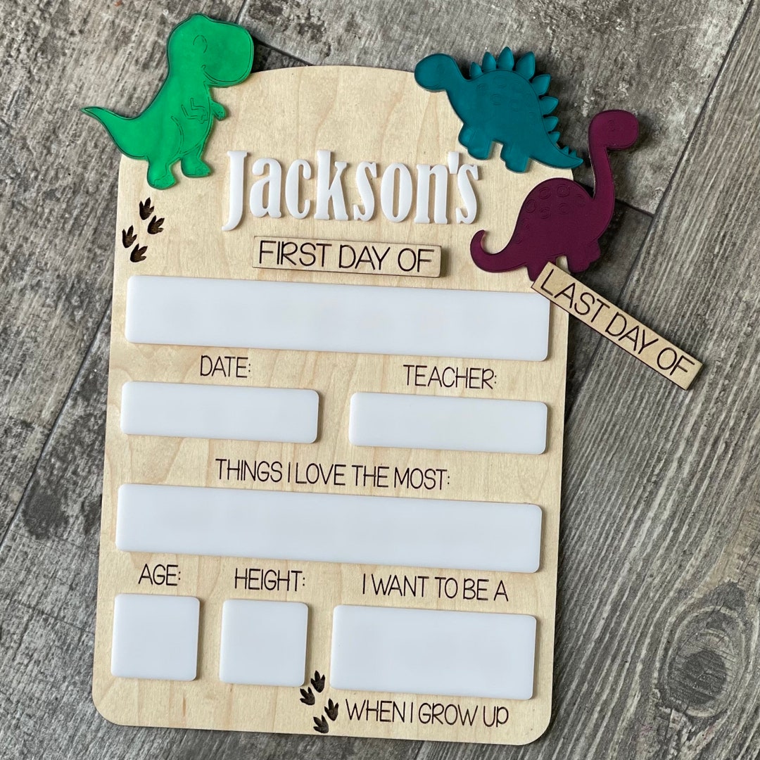 Personalized First Day of School Sign | Interchangeablefirst Day Last ...