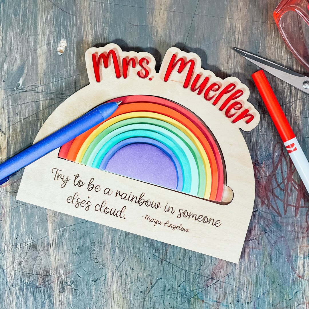 Rainbow Sticky Notepad Holder - Etsy