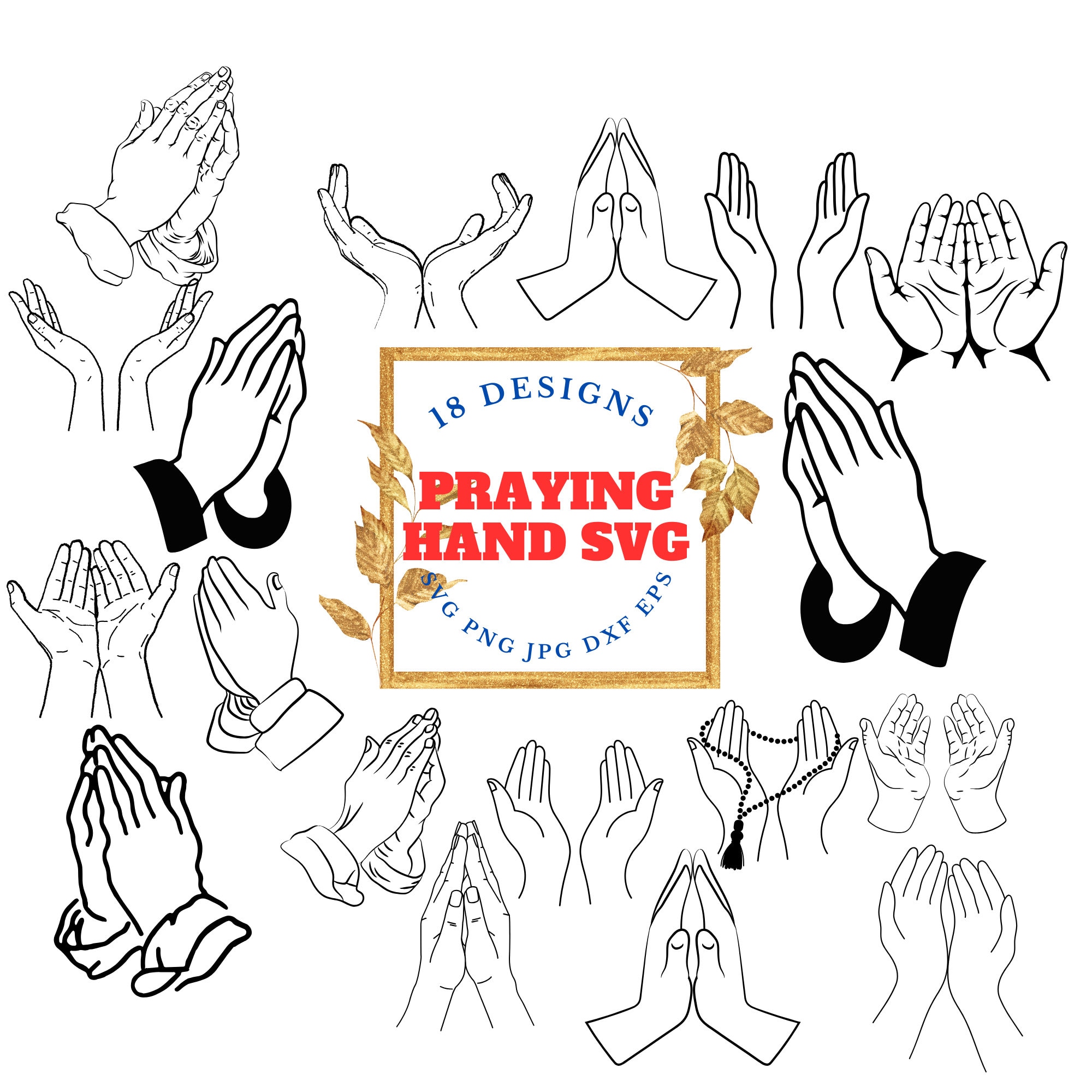 Praying Hands SVG Design,praying Hands PNG Bundle, Praying Hands ...