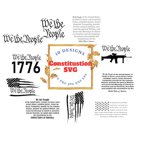 Us Constitution Svg - Etsy