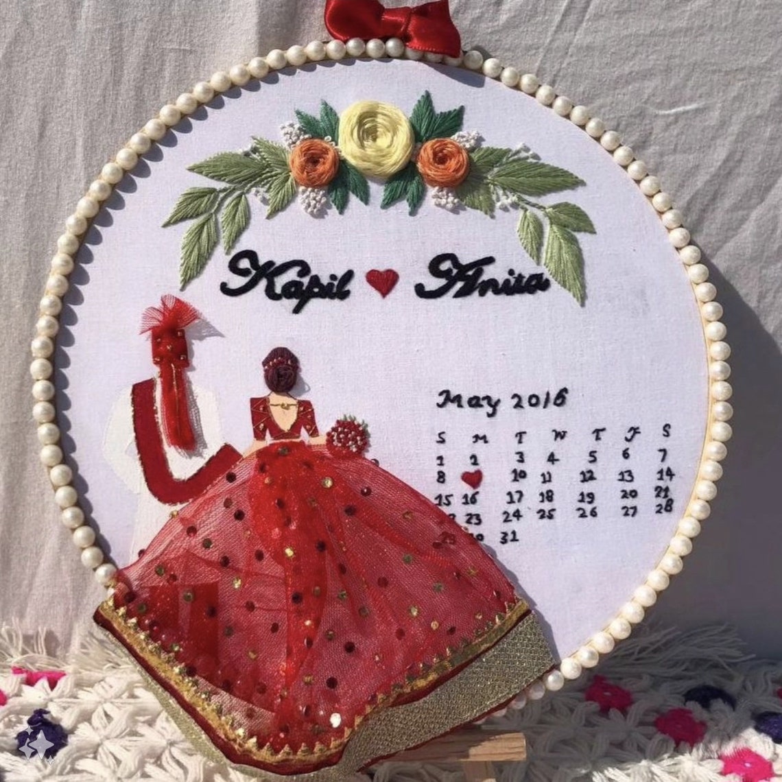 Custom Hoop Art Daisy Embroidered Art Hoop Floral Embroidery Art Wall ...