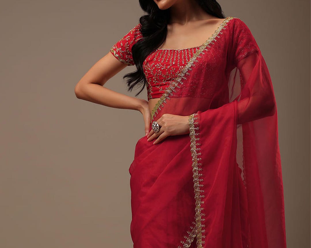 Saree Cut Dana Work Saree for Party Organza Saree for Festival Ethnic ...