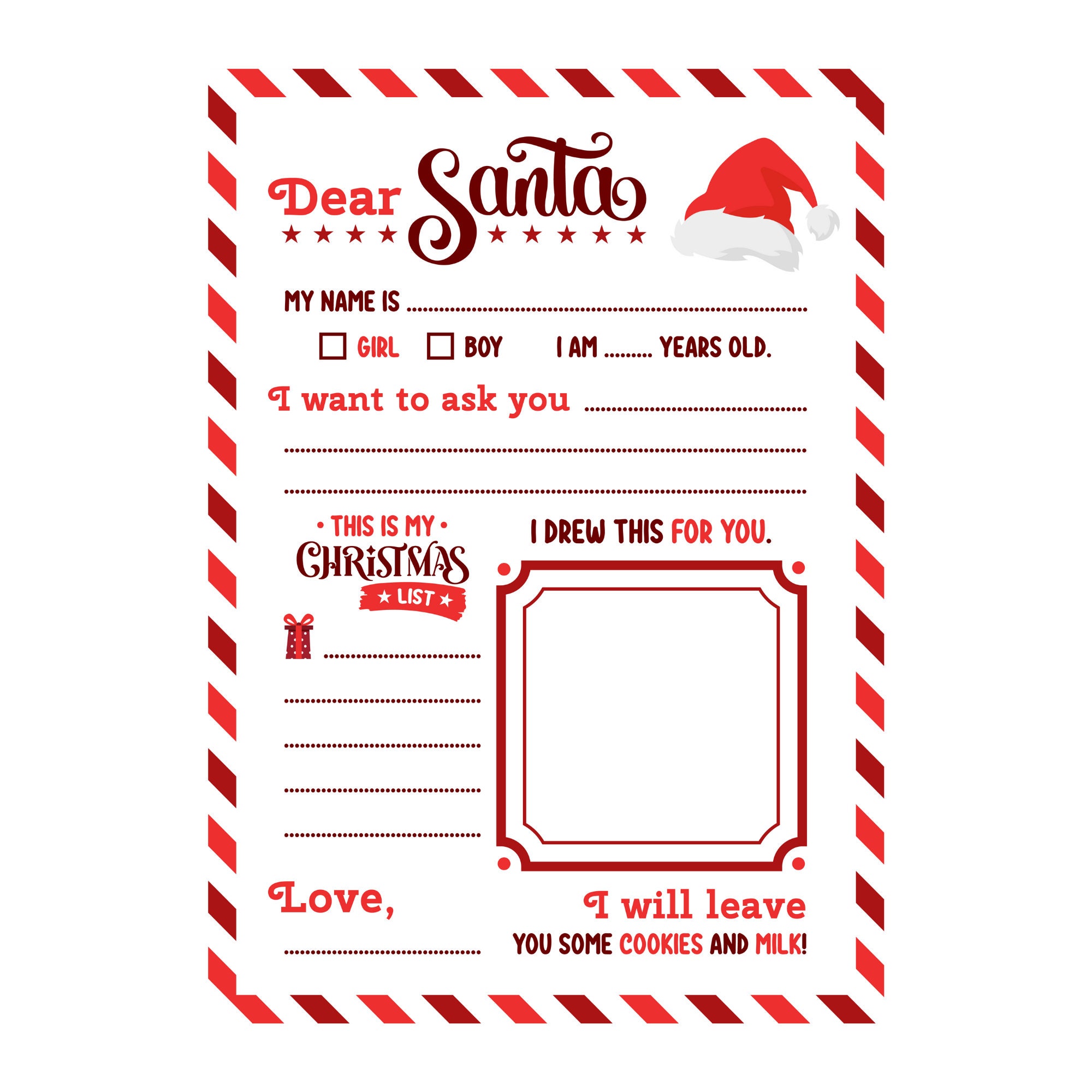 Letter to Santa Digital Design Svg Png Eps Dxf Included - Etsy