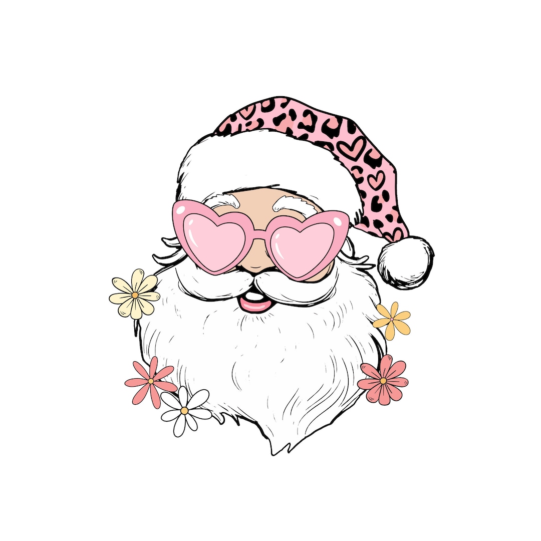Santa Claus Retro Pink Christmas PNG, Christmas Sublimation, Santa ...