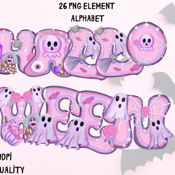 Halloween Alphabet Letters Clipart - Etsy