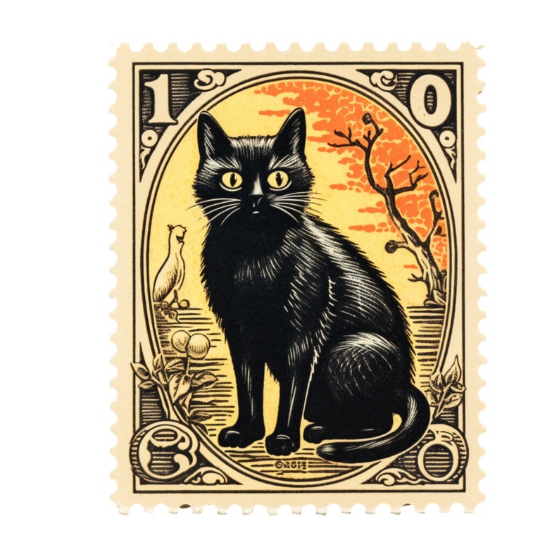 Halloween Postage Stamps Clipart, Halloween Sublimation Bundle, Vintage ...