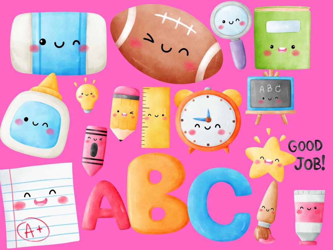 School PNG, Cute Little School Clipart, School Supplies, Back to School ...