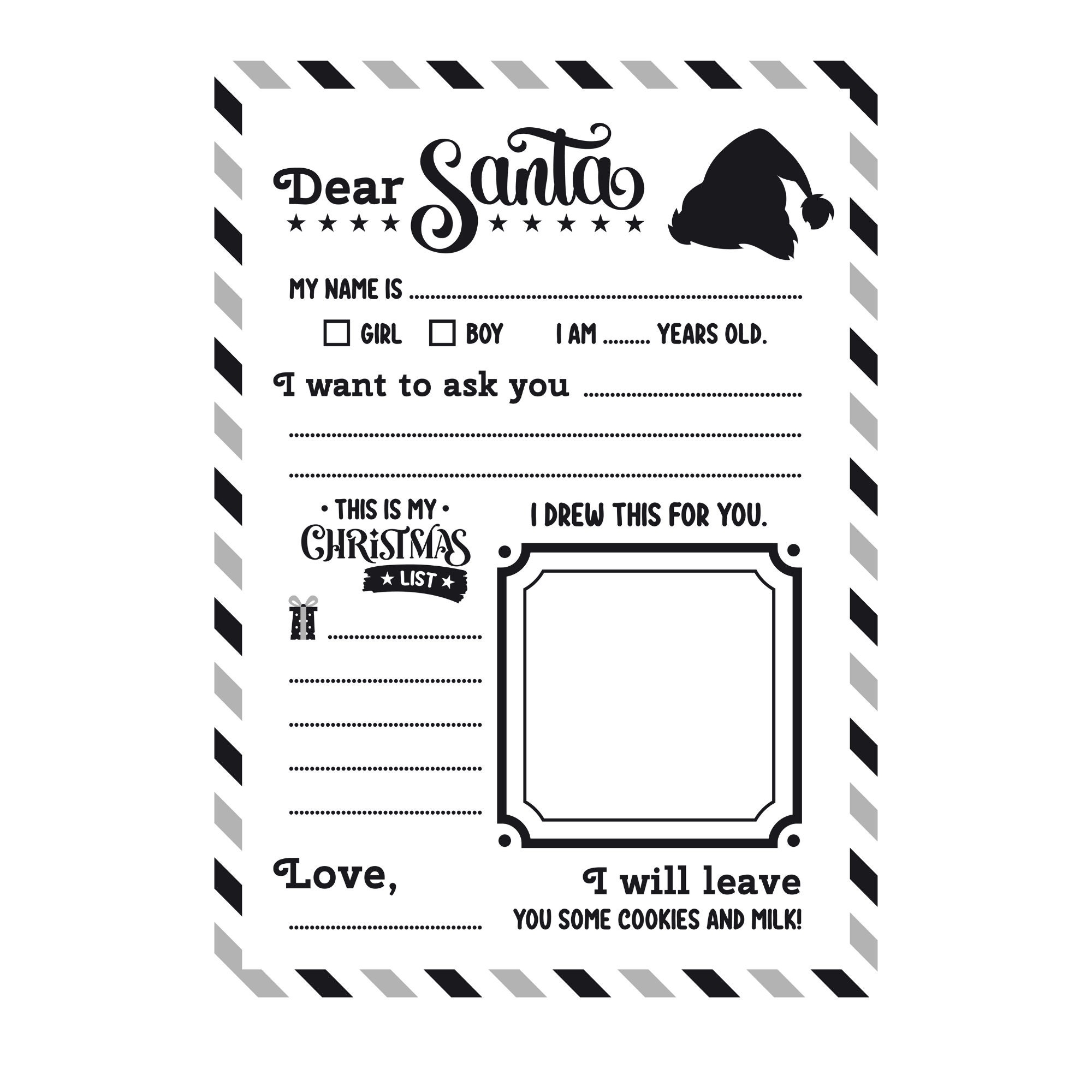 Letter to Santa Digital Design Svg Png Eps Dxf Included - Etsy