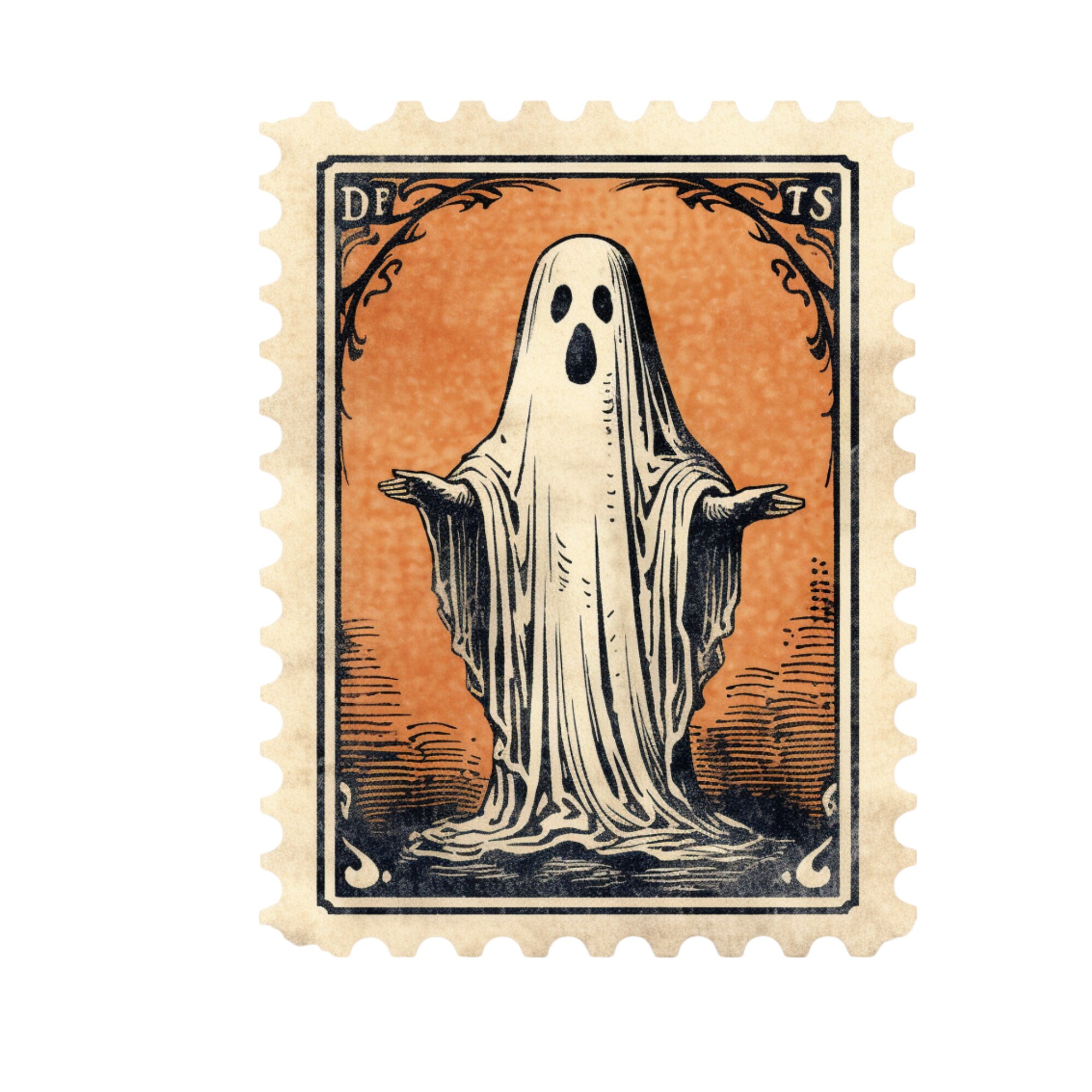 Halloween Postage Stamps Clipart, Halloween Sublimation Bundle, Vintage ...