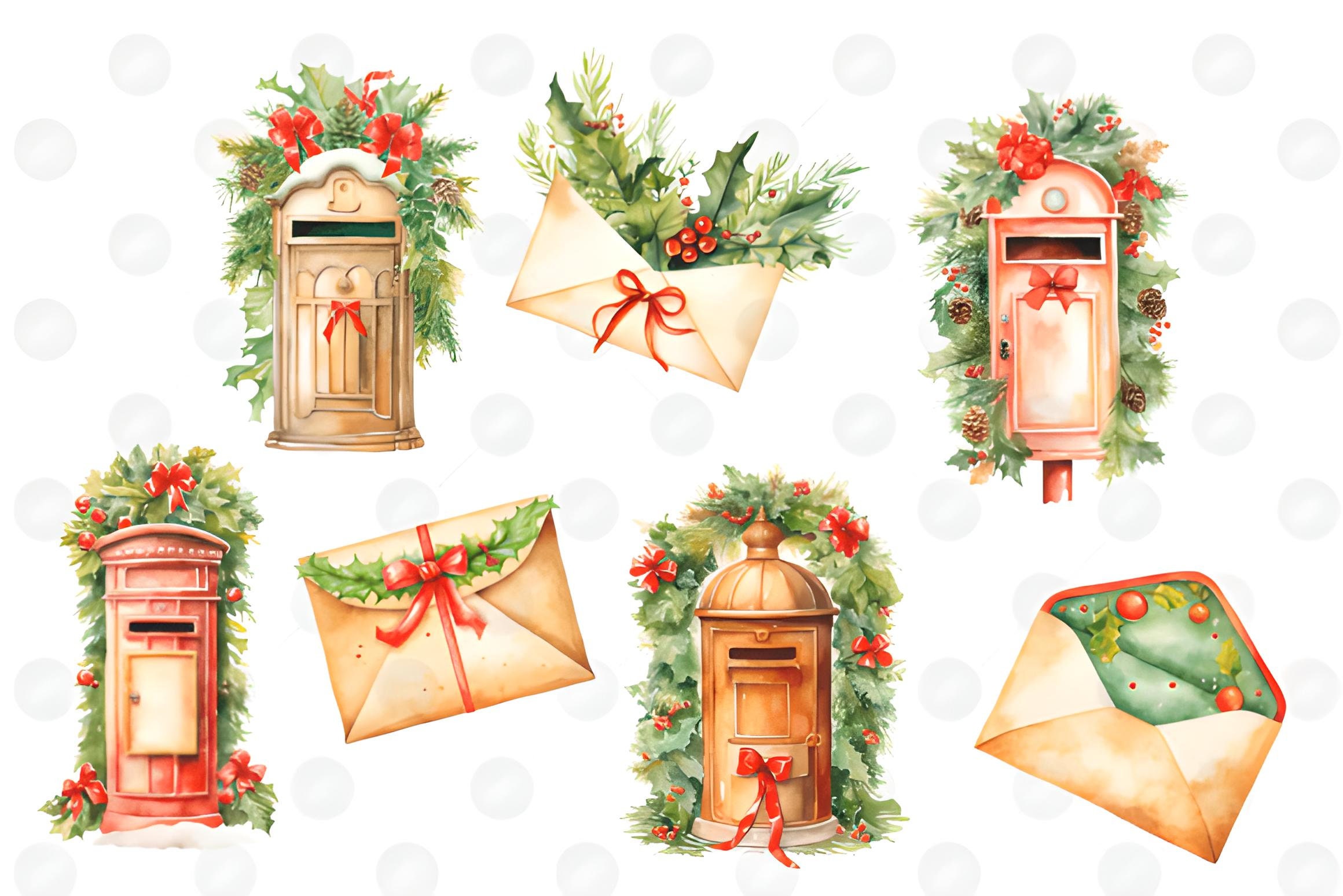 Christmas Mail Clipart Bundle Letter Christmas Mail - Etsy