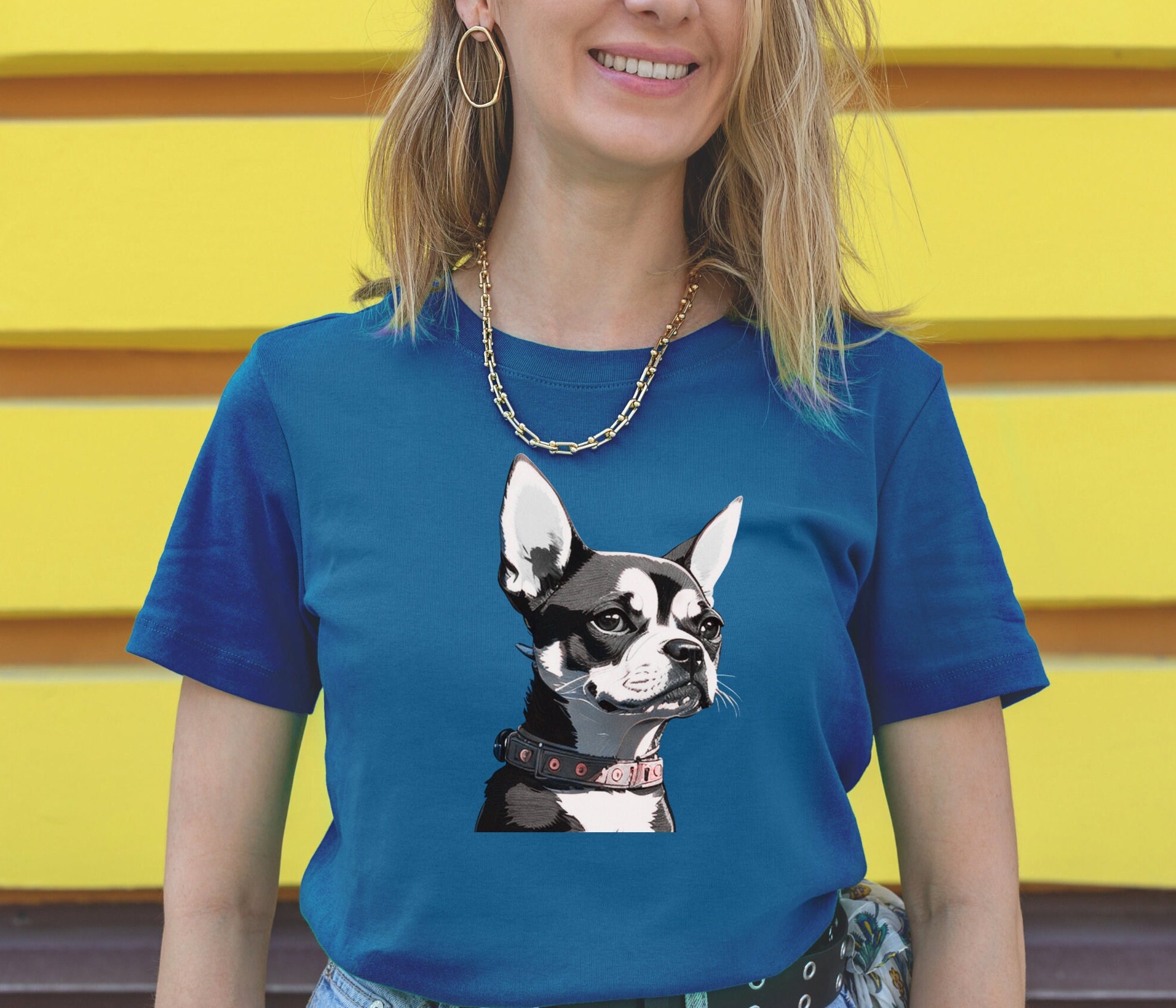 Black and White Boston Huahua SVG + PNG Design, Instant Digital Download for T-shirts, Stickers ...