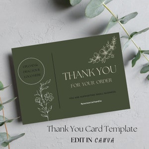 Editable Canva Thank You Card Template / Etsy Thank You Cards - Etsy