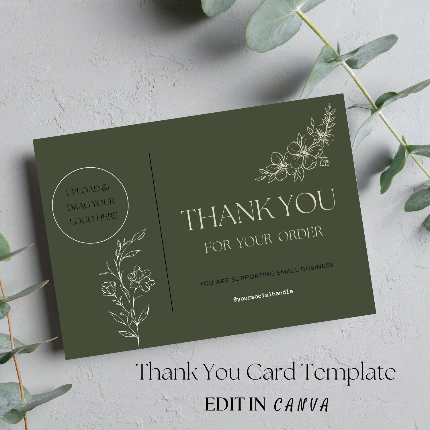 Editable Canva Thank You Card Template / Etsy Thank You Cards ...