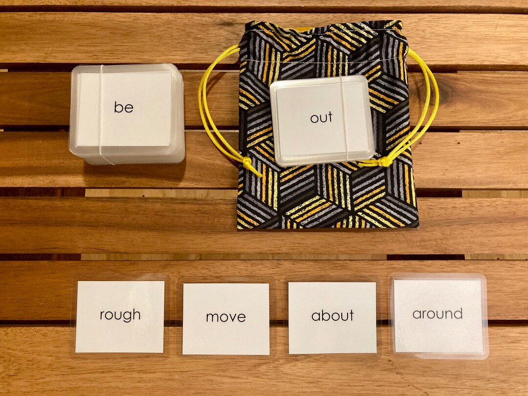 100 Montessori Puzzle Words With Small Pouch Laminated Sight Words ...