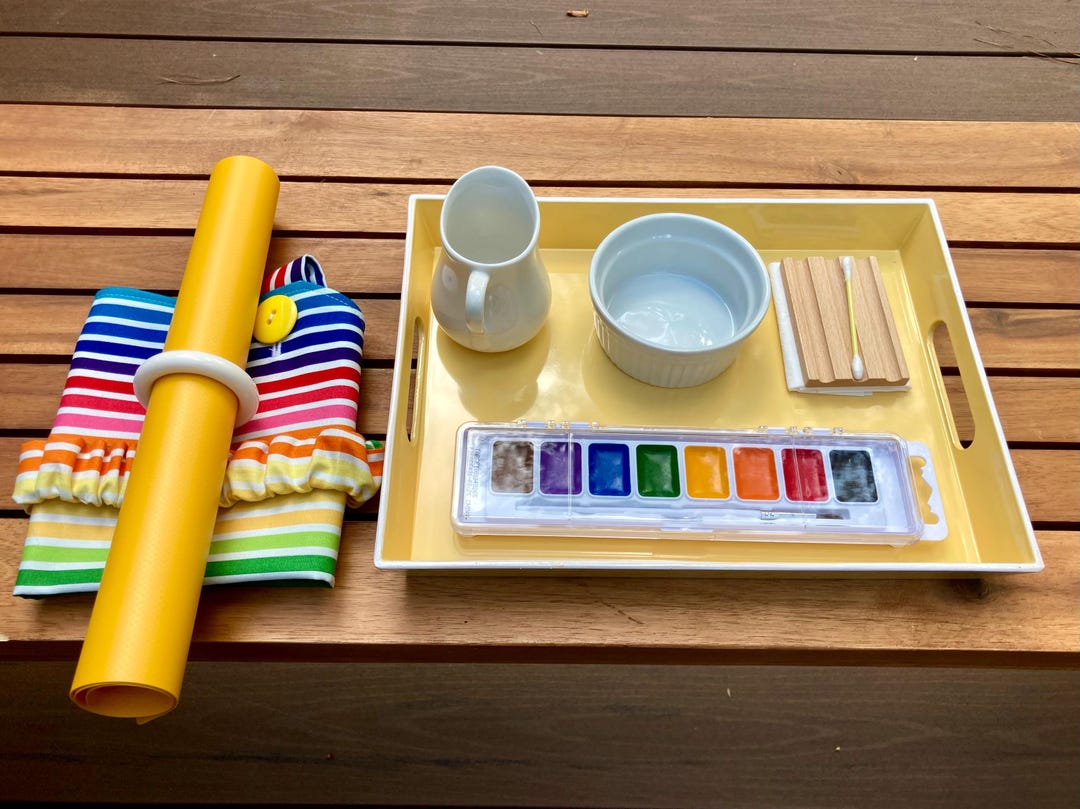 Montessori Primary (3-6) Watercolor Painting Activity: Rainbow Apron ...