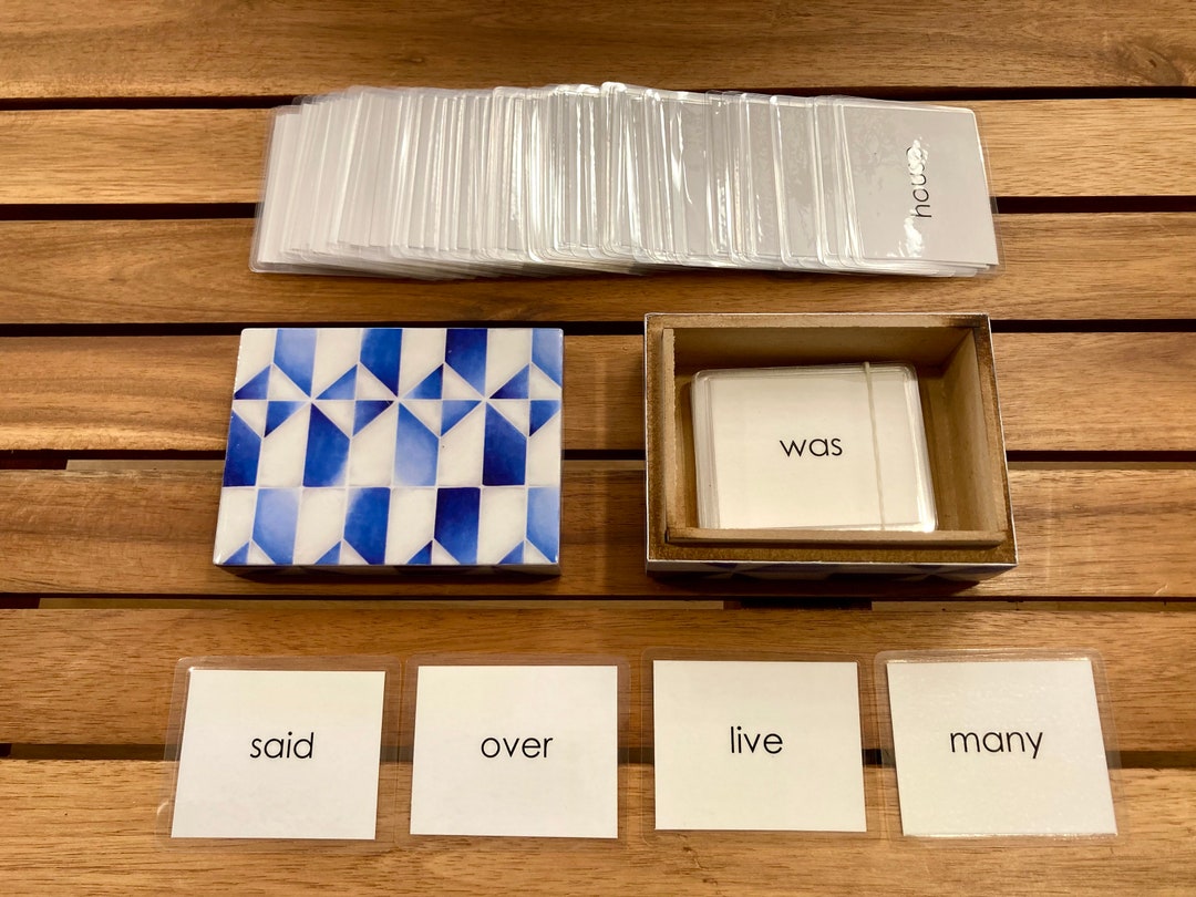 100 Montessori Puzzle Words With Small Box| Laminated Sight Words ...