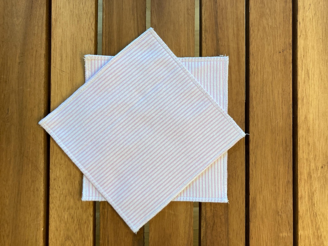 Pink Striped Flannel Polishing Cloths: Montessori Dust Cloths, Set of ...