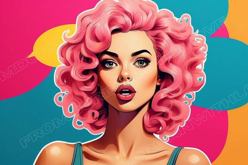 A Vibrant Pop Art Women Digital Posters Collection Elevate Your Space ...