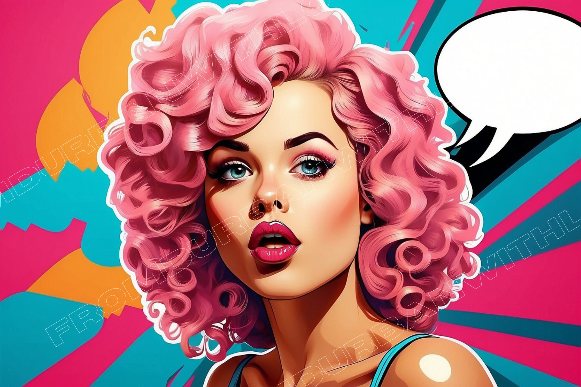 A Vibrant Pop Art Women Digital Posters Collection Elevate Your Space ...