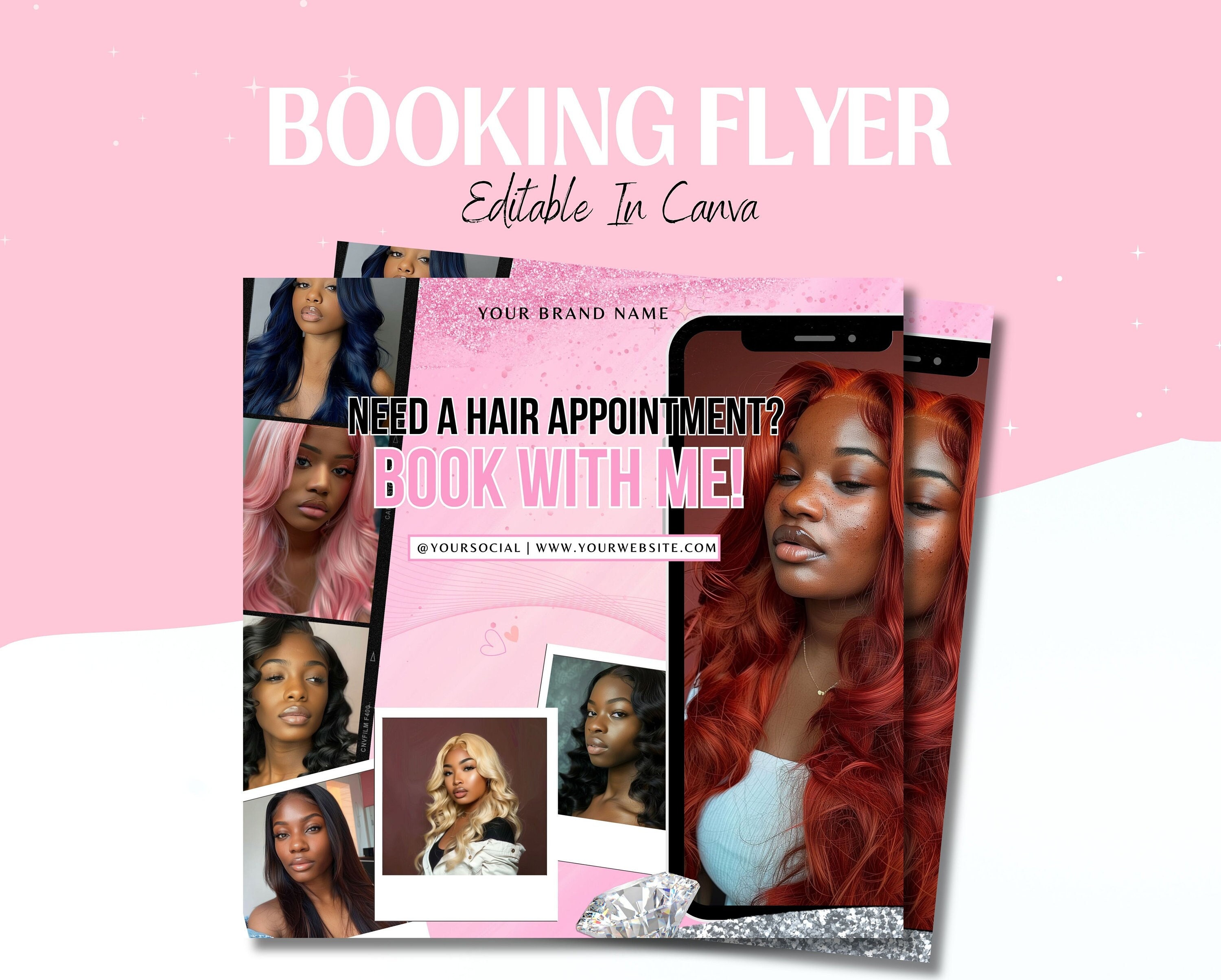 Hair Booking Flyer, Social Media Flyer, Hair Salon Promotional Flyer ...