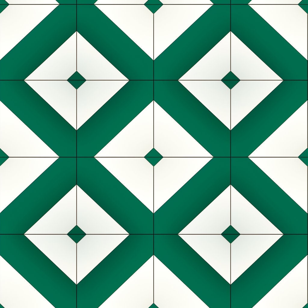 8 Green and White Seamless Patterns Green Ceramic Porcelain Pattern ...