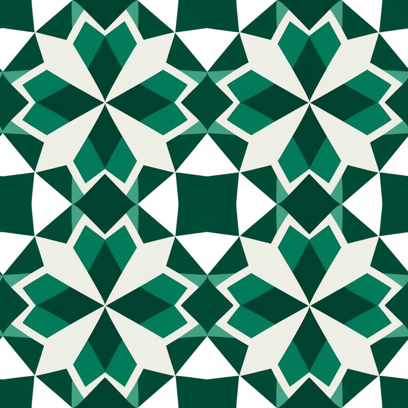 8 Green and White Seamless Patterns Green Ceramic Porcelain Pattern ...