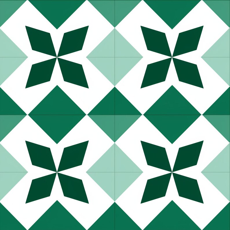 8 Green and White Seamless Patterns Green Ceramic Porcelain Pattern ...