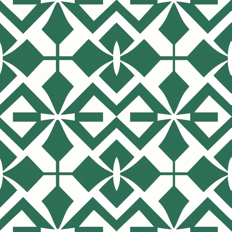 8 Green and White Seamless Patterns Green Ceramic Porcelain Pattern ...