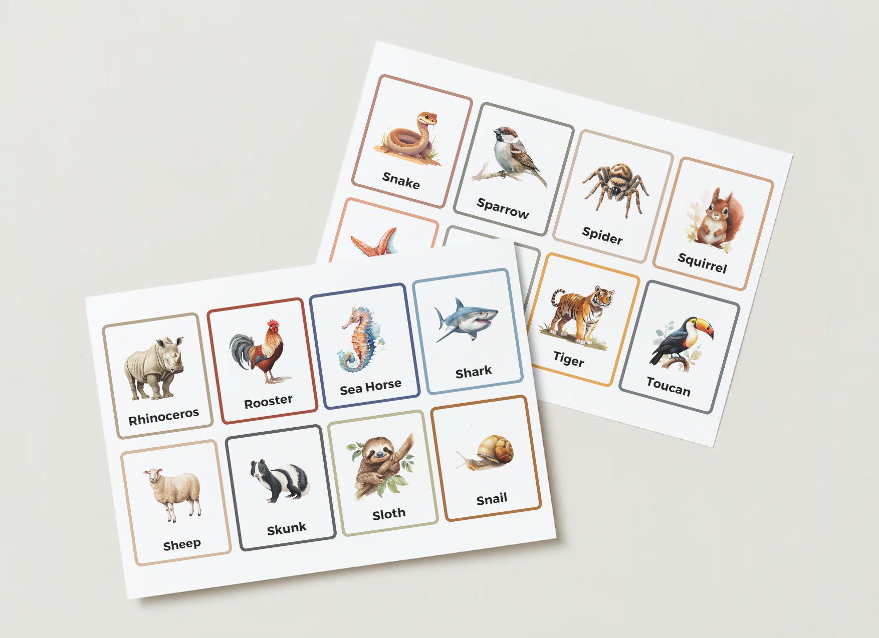 150 Flash Cards for Kids Mega Pack Matching Printable Flash Cards Learn ...