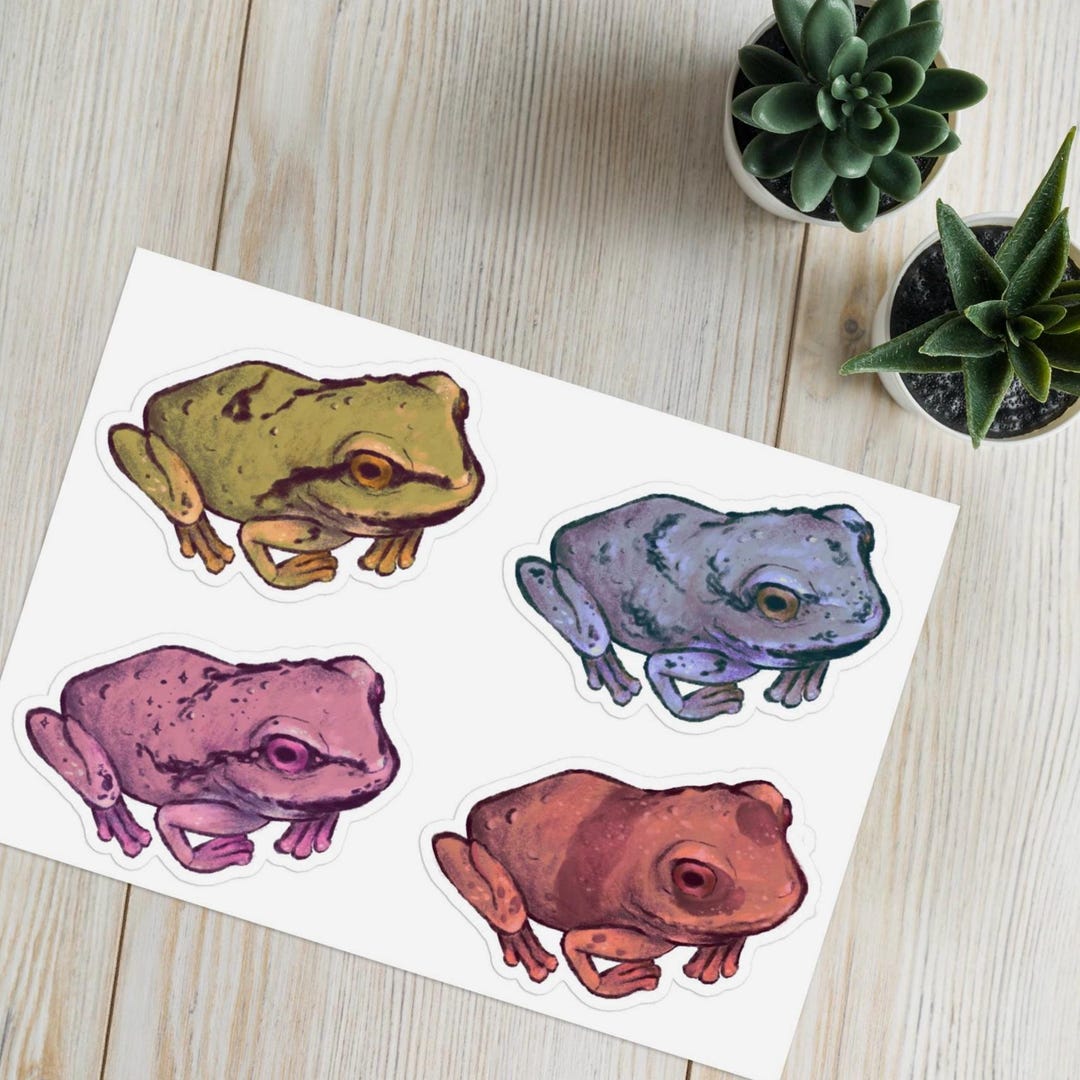 Small Frog Illustration Sticker Sheet – Original Cute Nature Art ...