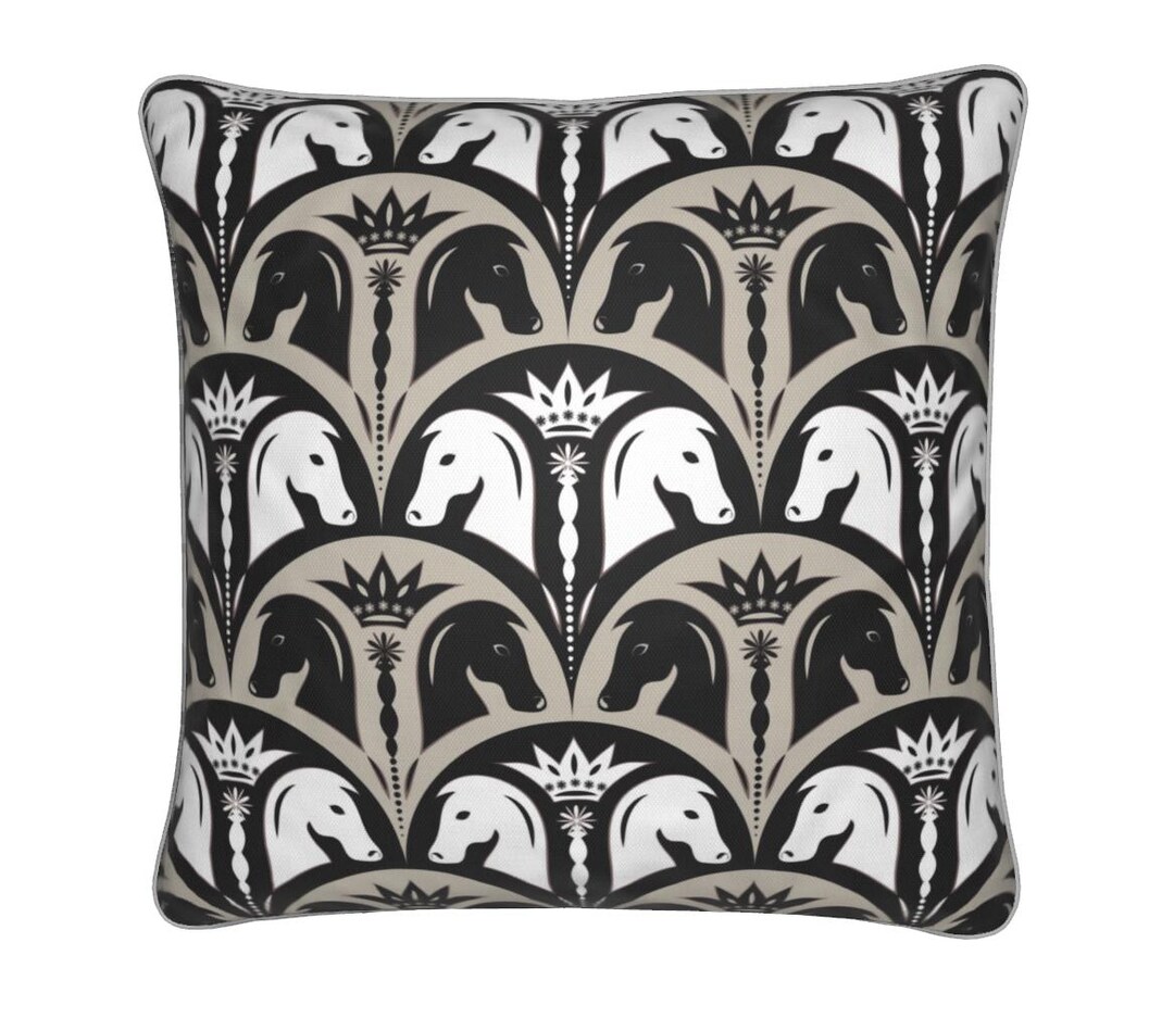 12" Royal Horse Crown Cushion - Woven Home Decor - Equestrian ...