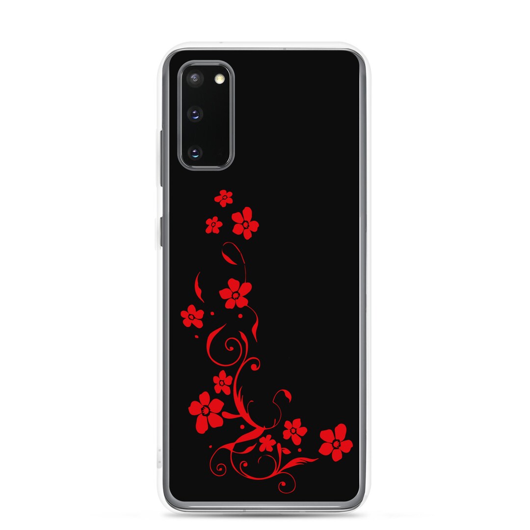 Samsung Red and Black Bright Simple Flower Stencil Design - Etsy