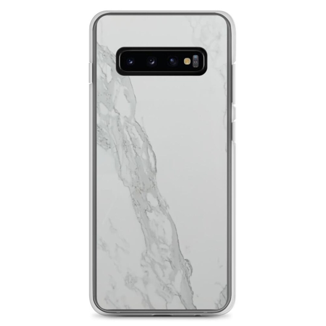 Samsung White and Grey Marble Stone Effect Phone Case Cover Android ...
