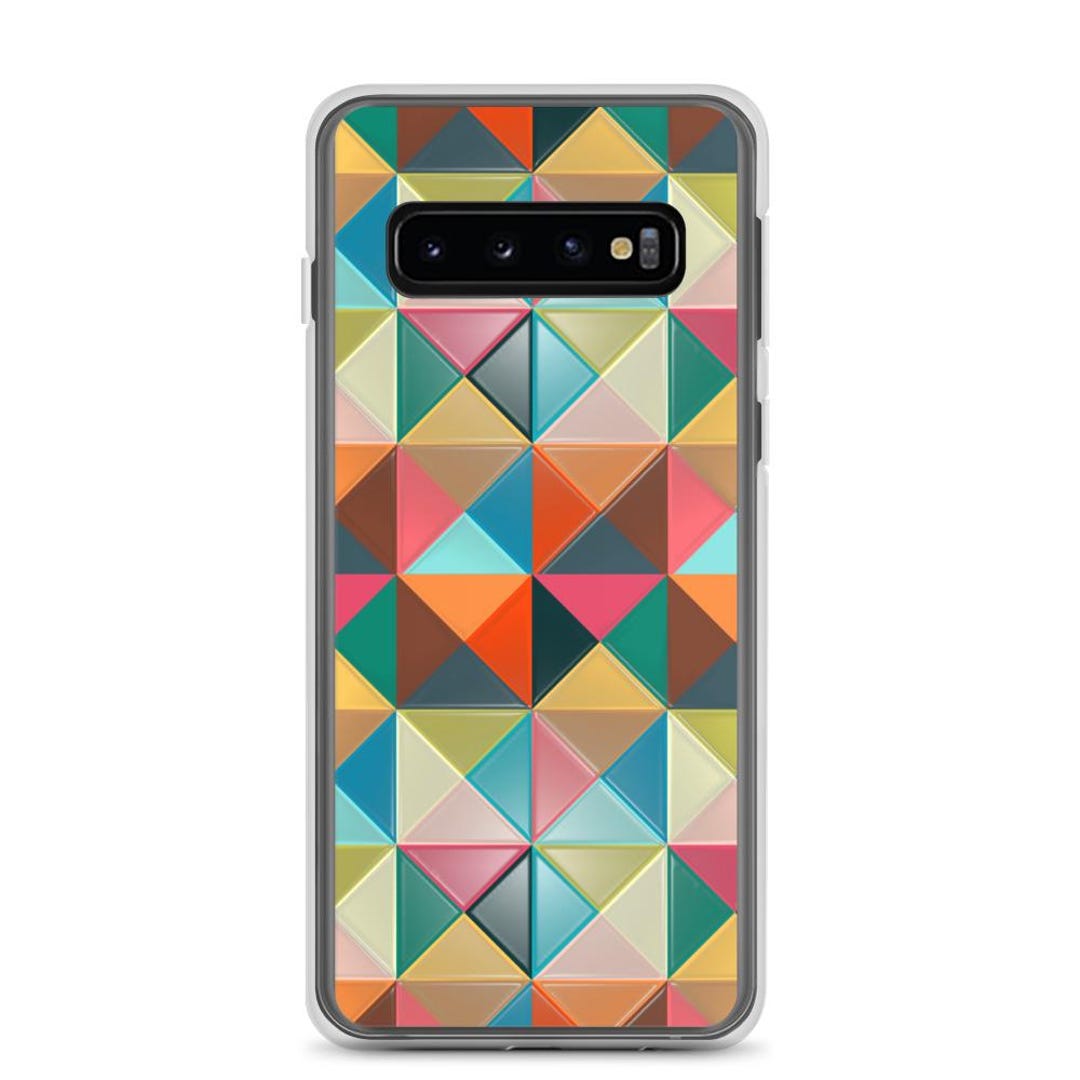Samsung Geometric Colourful Bright Green Blue Yellow Triangles Phone ...