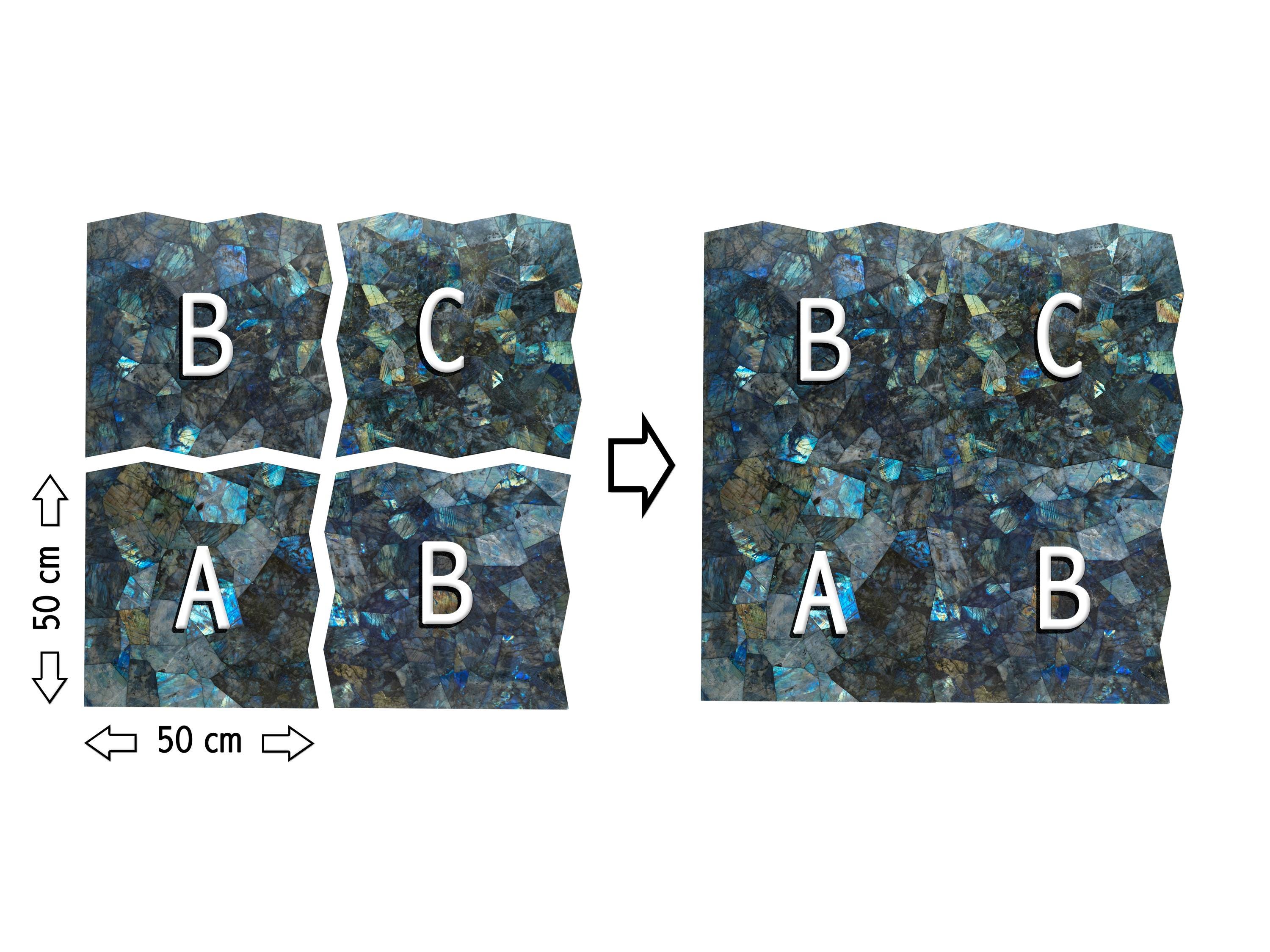 Labradorite Gemstone Mosaic Panel Cabochon Labradorite Interlocking ...