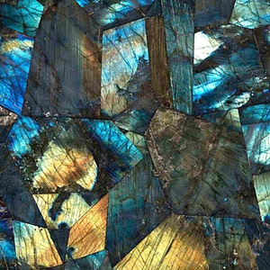 Labradorite Gemstone Mosaic Panel – Flat Cut Labradorite Interlocking ...