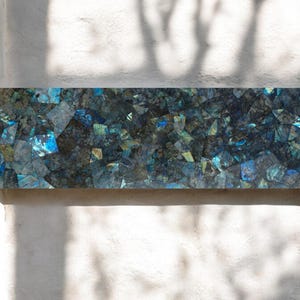 Labradorite Gemstone Mosaic Panel – Flat Cut Labradorite Interlocking ...