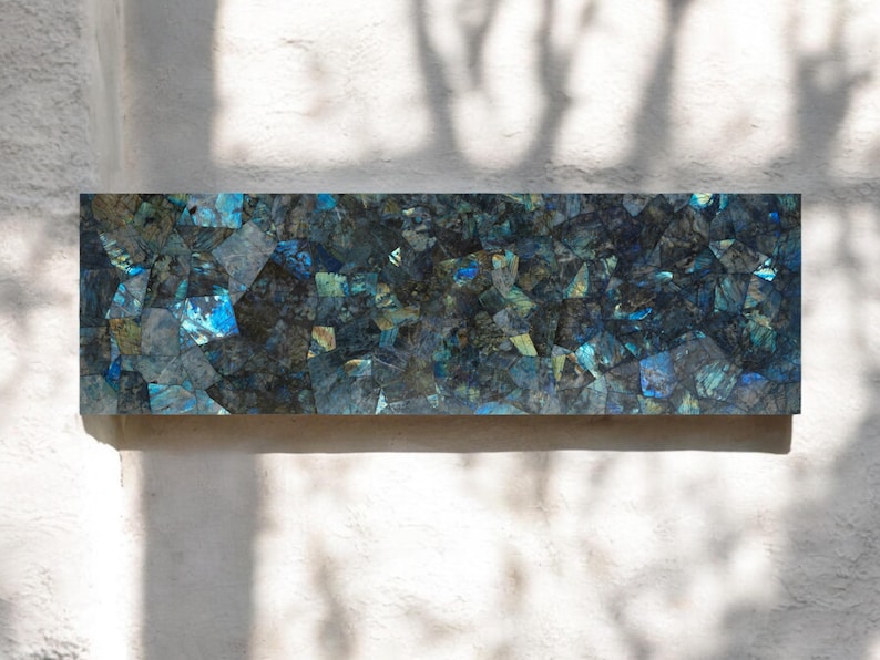 Labradorite Gemstone Mosaic Panel – Flat Cut Labradorite Interlocking ...