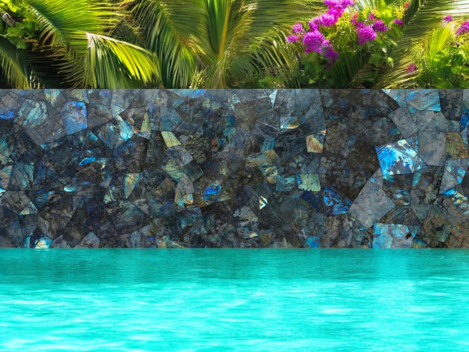 Labradorite Gemstone Mosaic Panel – Flat Cut Labradorite Interlocking ...