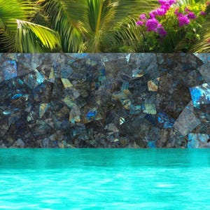 Labradorite Gemstone Mosaic Panel – Flat Cut Labradorite Interlocking ...