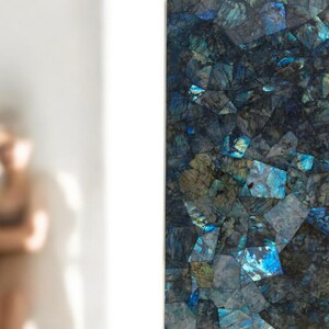 Labradorite Gemstone Mosaic Panel – Flat Cut Labradorite Interlocking ...
