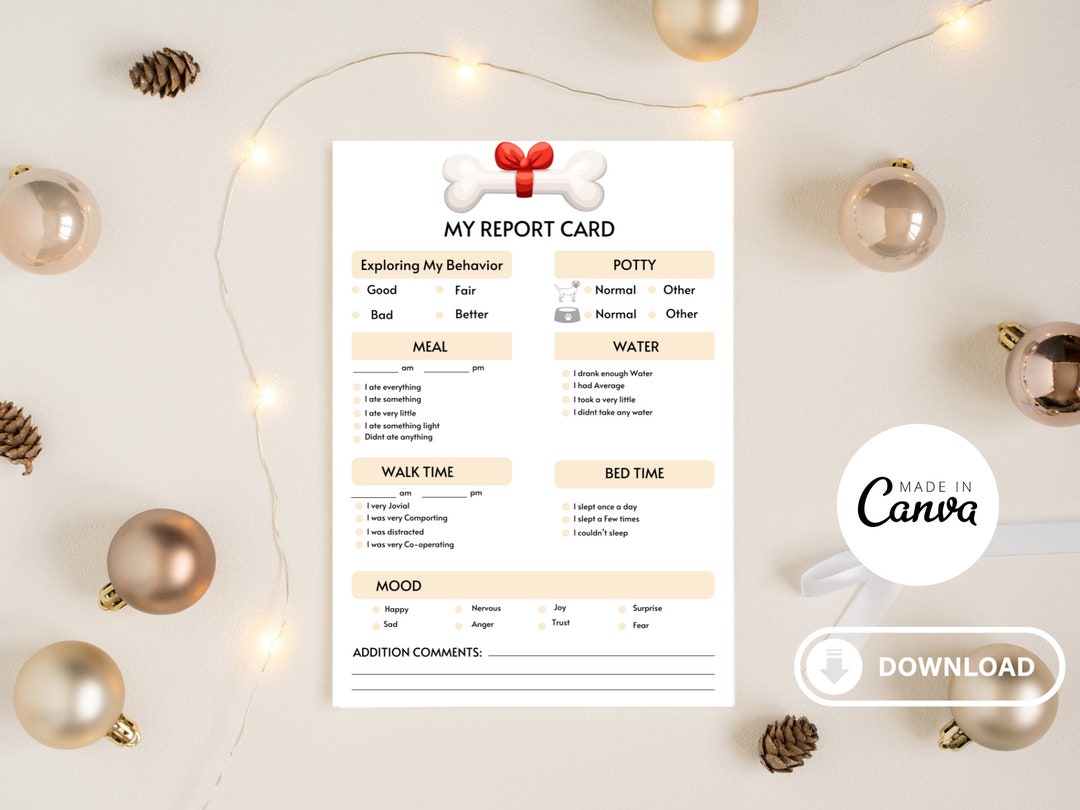 Customizable Pet Report Card Template: Stylish and Personalizable ...